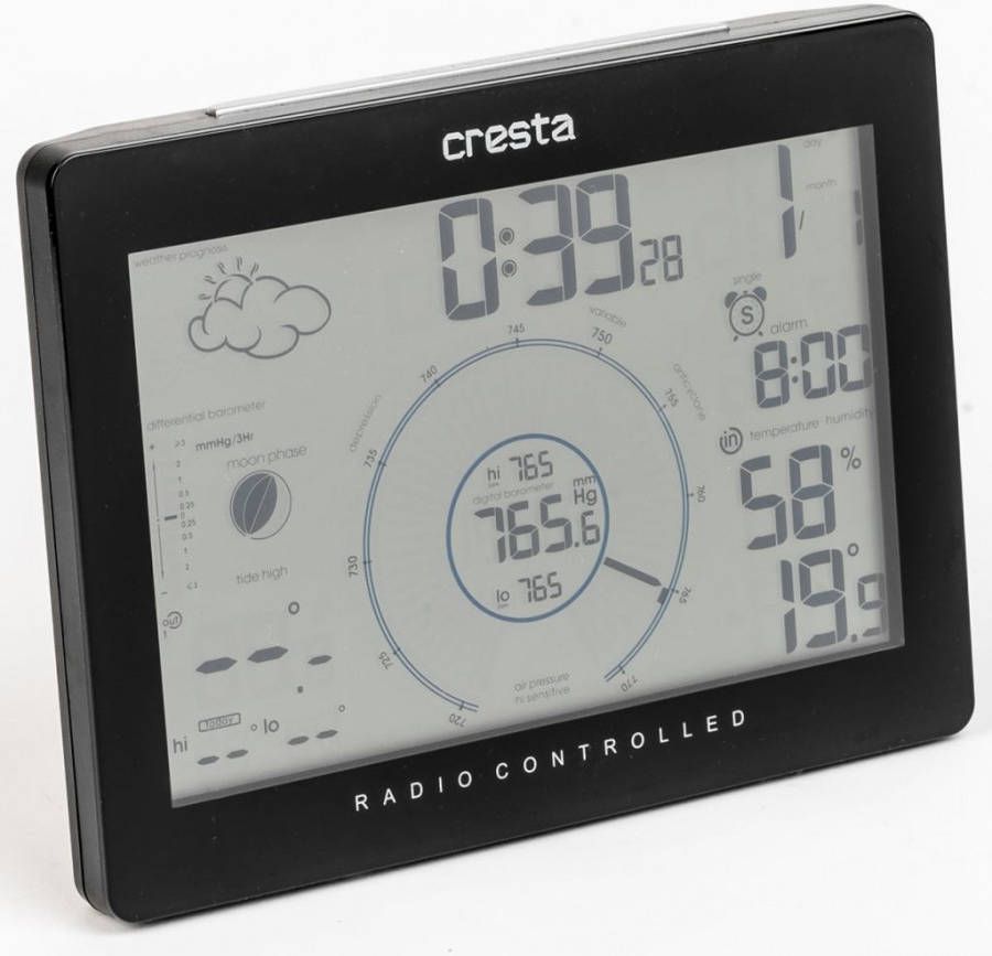 Cresta Weerstation DTX320 zwart 70314.01 - Keukenweegschaal.nl